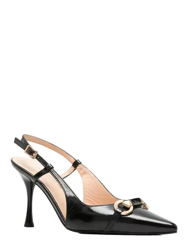 SERGIO MORETTI FIRENZE Horsebit Slingback Pumps - Black