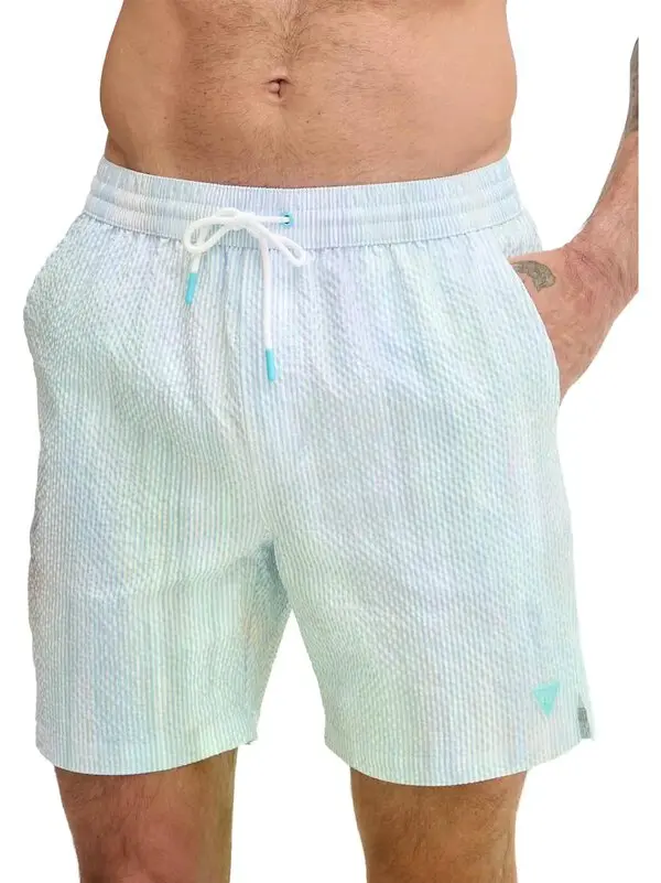 Guess Mid-rise Swim Shorts - Blue