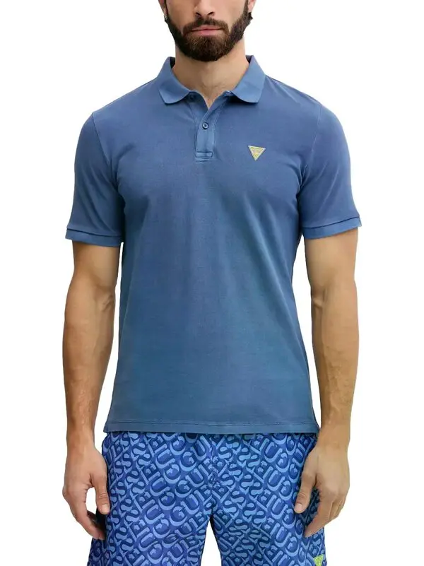 Guess Triangle-logo Polo Shirt - Blue