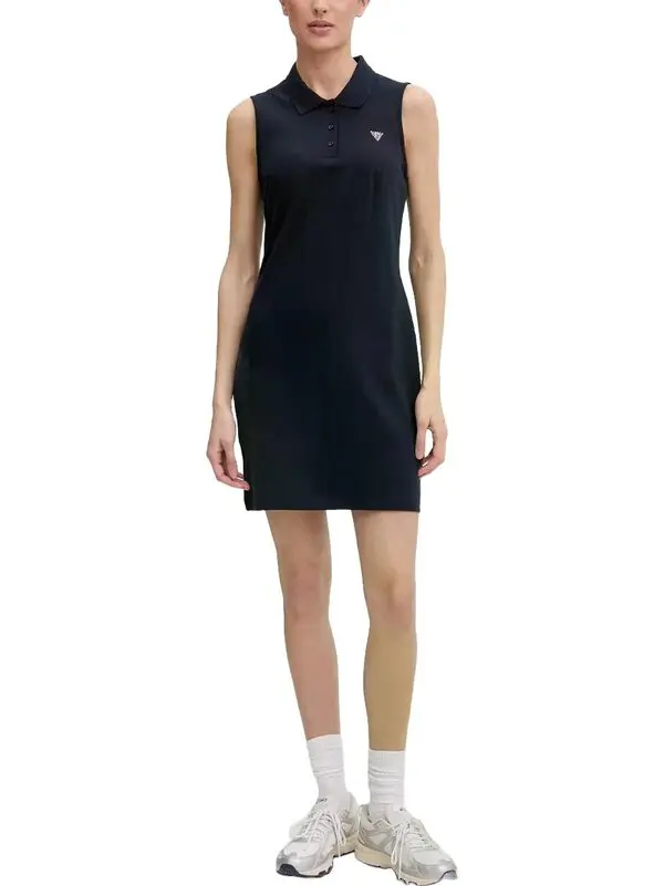 Guess Sleeveless Polo-collar Mini Dress - Blue