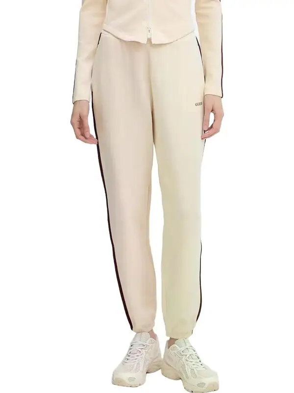 Guess Logo Detail Side Stripe Track Pants - Neutrals