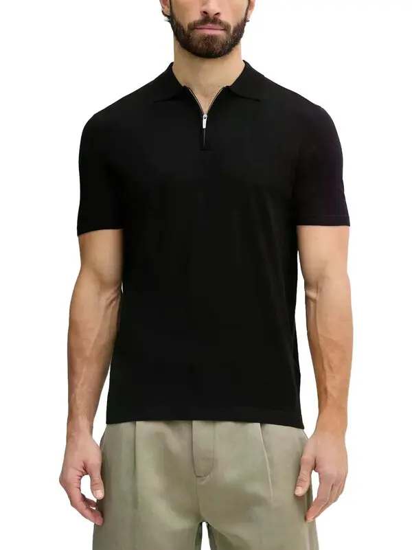Guess Half-zip Polo Shirt - Black