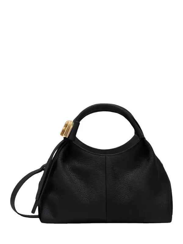 Furla Small Planeta Leather Tote Bag - Black