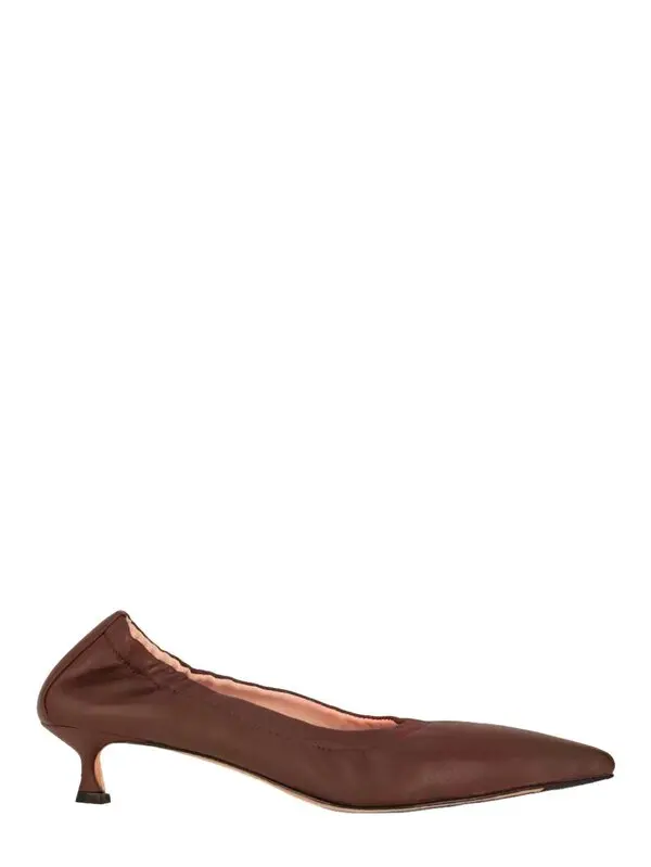LA ROSE Elasticated Nappa Leather Pumps - Brown
