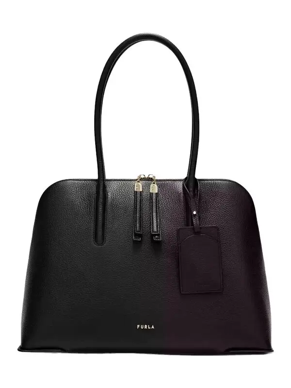 Furla L'atmosfera Dome Leather Shoulder Bag - Black