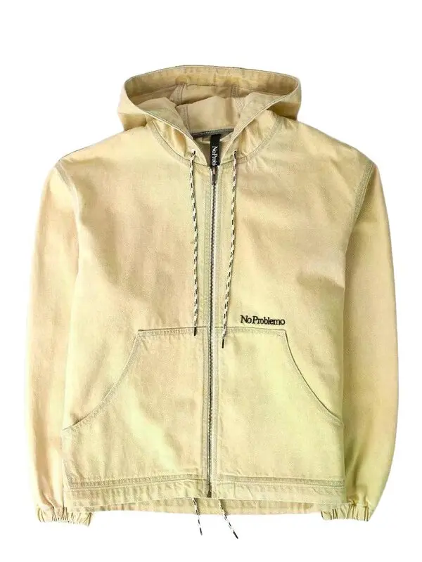 NO PROBLEMO Hooded Denim Jacket - Neutrals