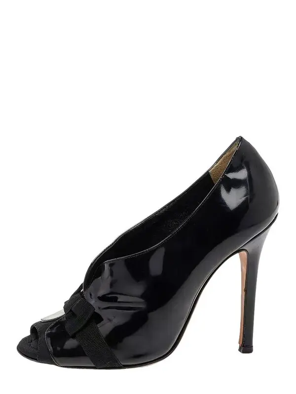 D&G PREOWNED 105mm Bow-detail Heeled Ankle Boots - Black