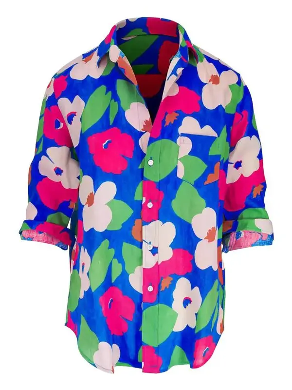 Frank & Eileen Eileen Floral Print Shirt - Blue