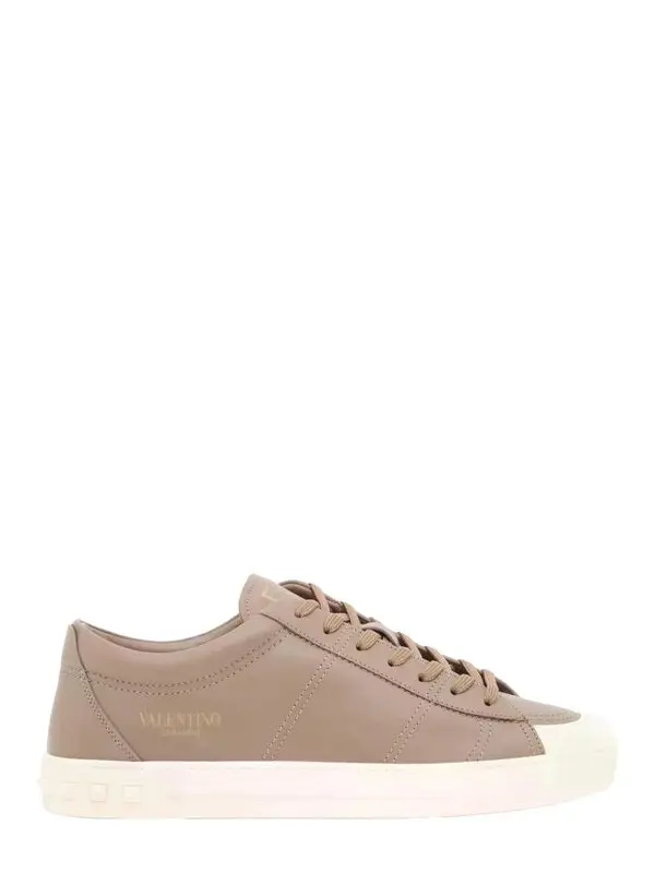 Valentino Garavani Cityplanet Leather Sneakers - Neutrals