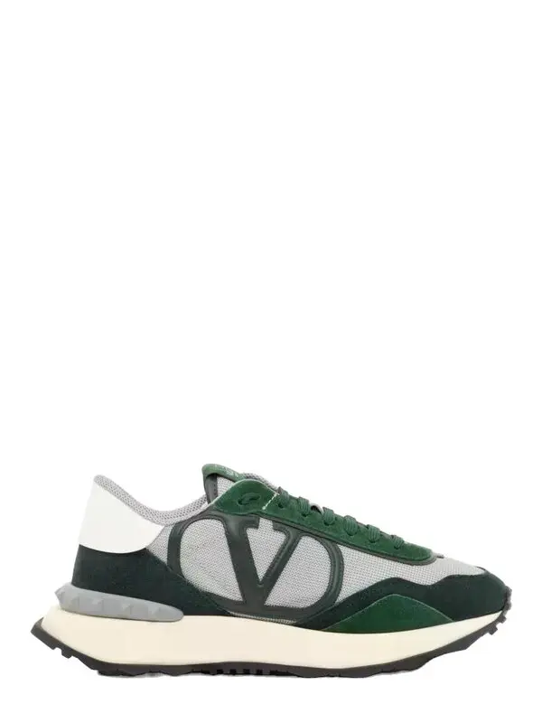 Valentino Garavani Netrunner Fabric And Suede Trainers - Green