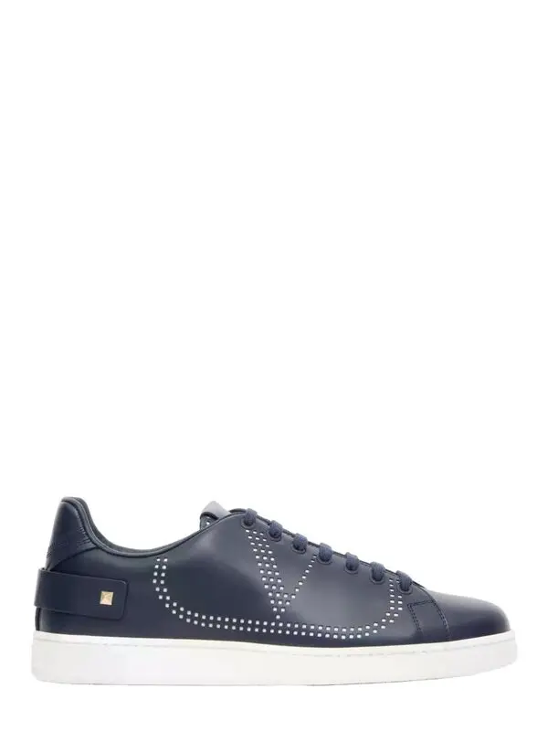 Valentino Garavani Backnet Calfskin Trainers - Blue