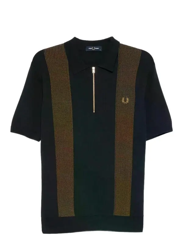 Fred Perry Zip-up Sweater With Laurel Wreath Embroidery - Blue