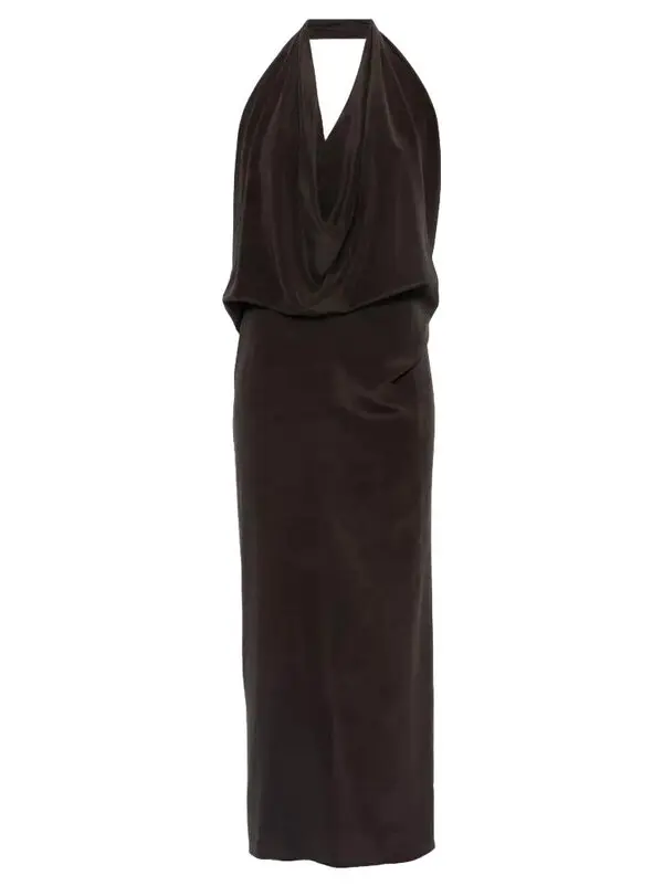 ALYSI Sleeveless Draped Maxi Dress - Brown