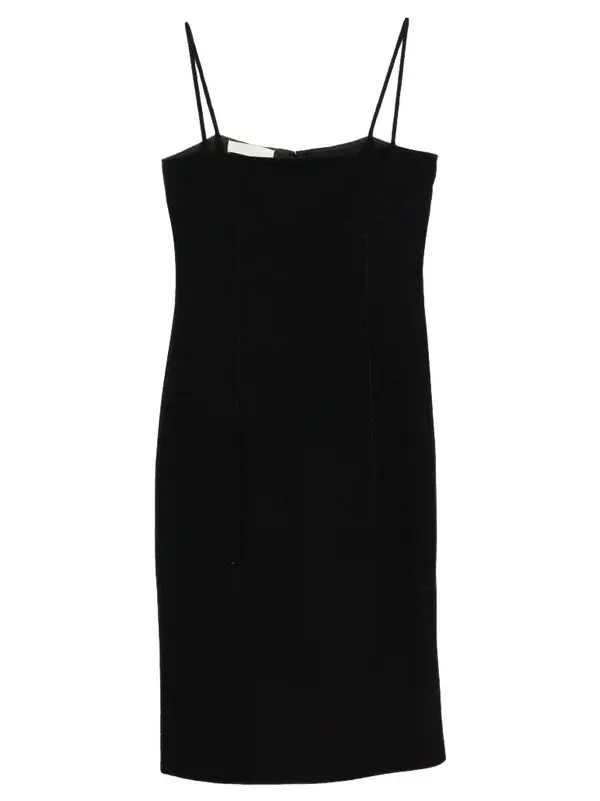 Valentino Garavani Spaghetti Strap Square Neck Midi Dress - Black