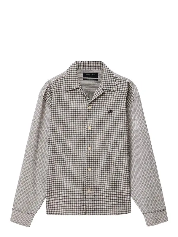 ALLSAINTS Organic Cotton Check Cage Shirt - White
