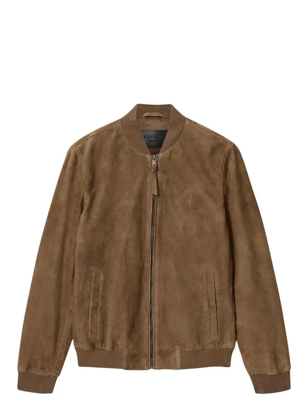 ALLSAINTS Suede Morten Bomber Jacket - Brown