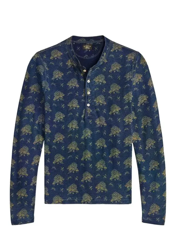 Ralph Lauren Floral Print Long Sleeve Crewneck T-shirt - Blue
