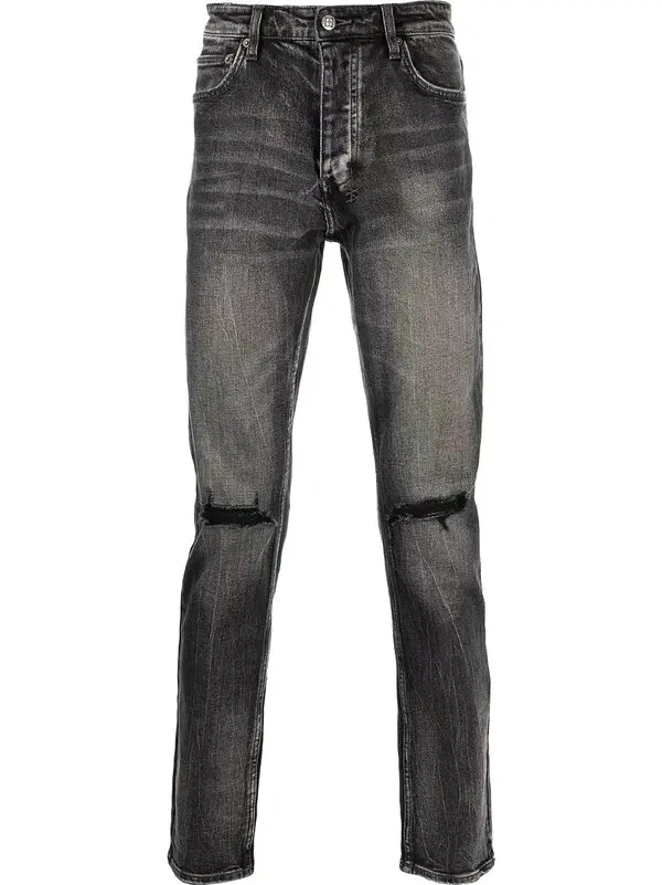 Ksubi Ripped Detail Skinny Jeans - Grey