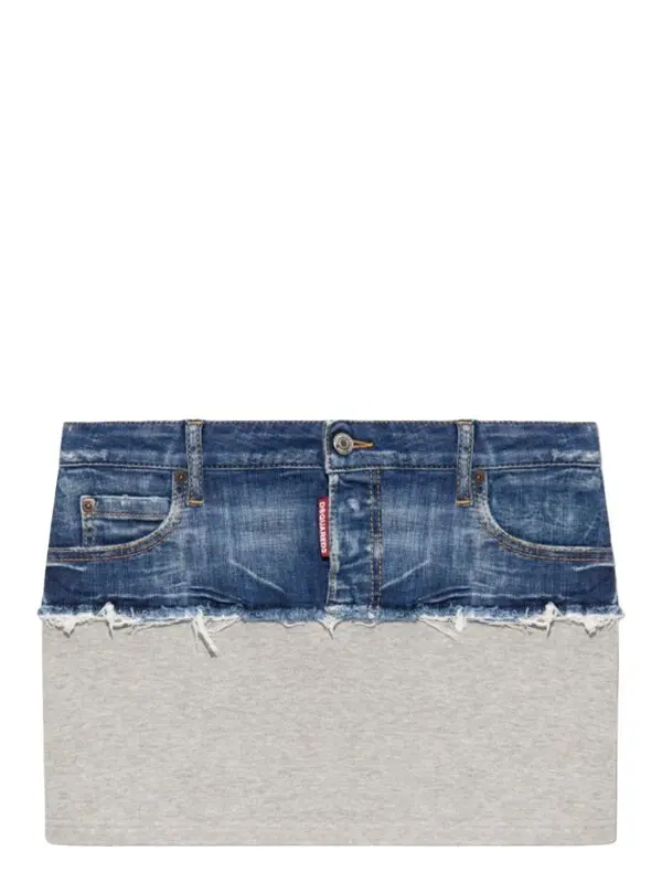 Dsquared2 Hybrid Panelled Mini Skirt - Blue