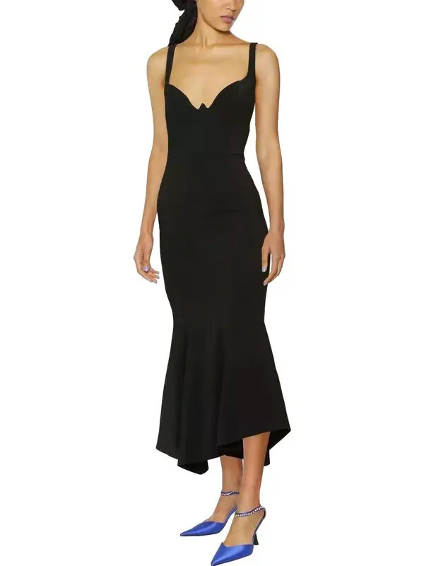 Alexandre Vauthier Wool-silk Blend Flared Hem Dress - Black