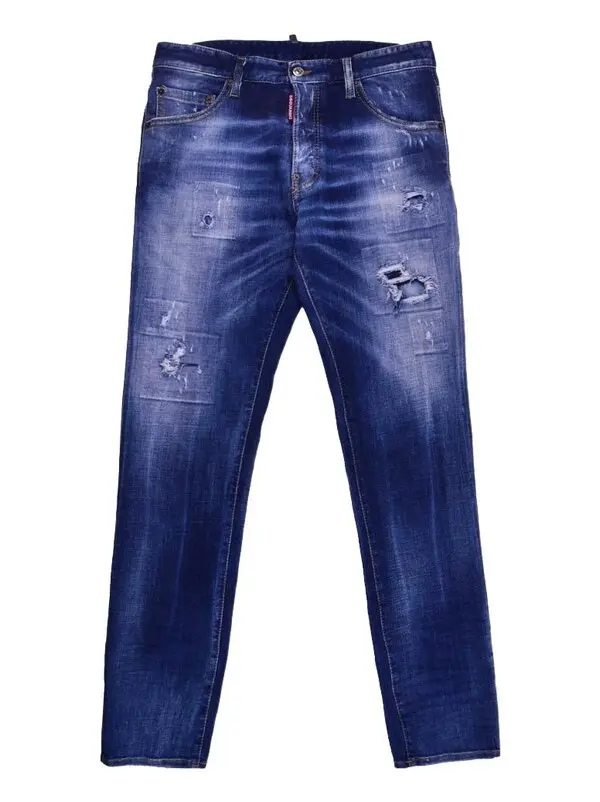 Dsquared2 Mid-rise Distressed Skinny Jeans - Blue