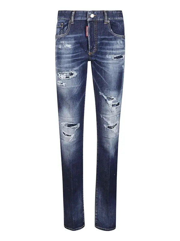 Dsquared2 Mid-rise Distressed Skinny Jeans - No