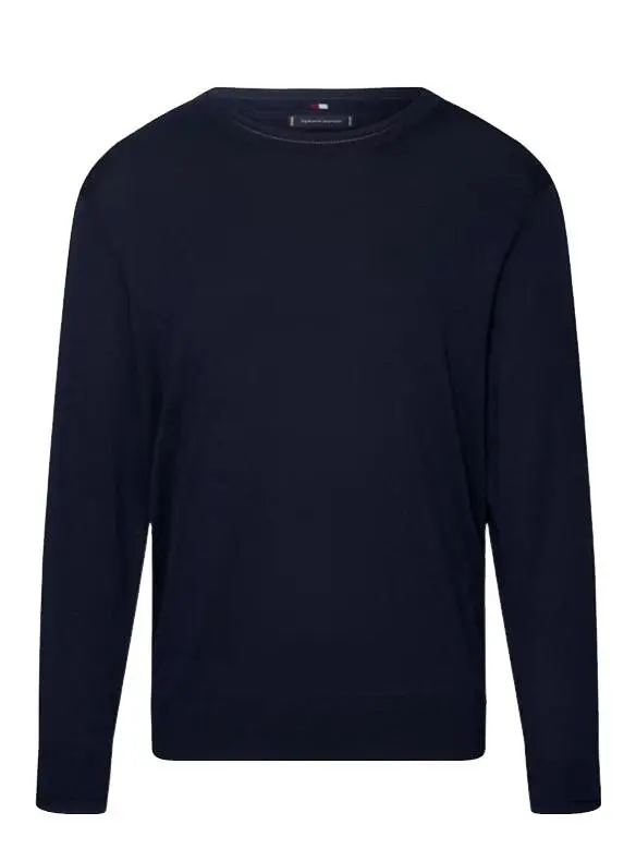 Tommy Hilfiger Crew Neck Sweater With Flag Embroidery - Black