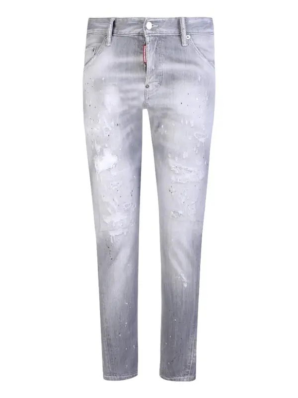 Dsquared2 Embellished Distressed Skinny Jeans - White