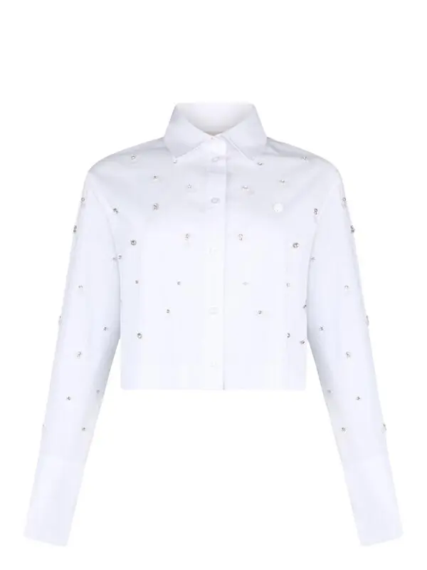 Liu Jo Embellished Cotton Poplin Shirt - White