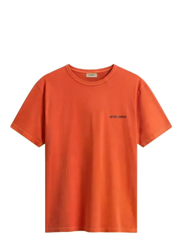 Woolrich Garment-dyed Graphic-print T-shirt - Orange