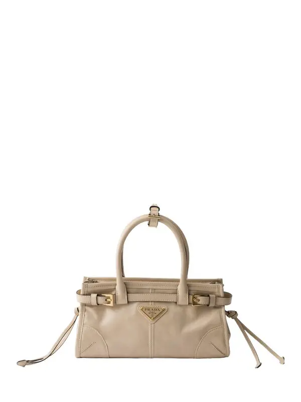 Prada Bonnie Leather Mini Handbag - Travertine