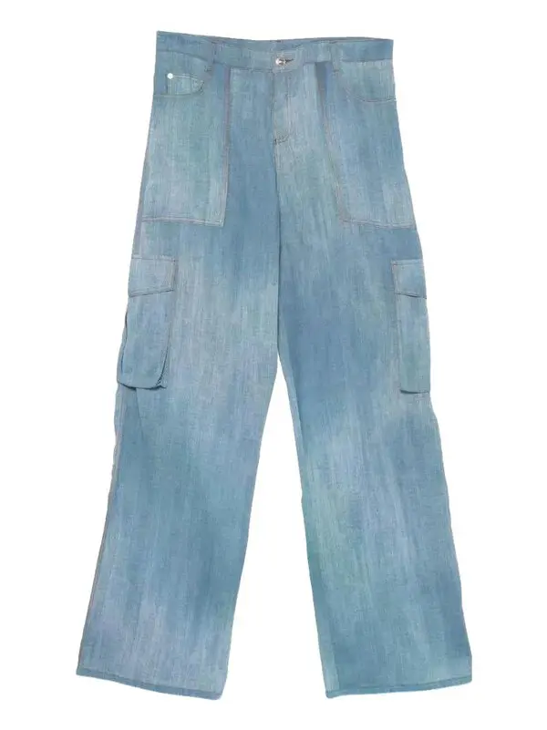 Ermanno Scervino Trompe L'oeil Print Cargo Pants - Blue