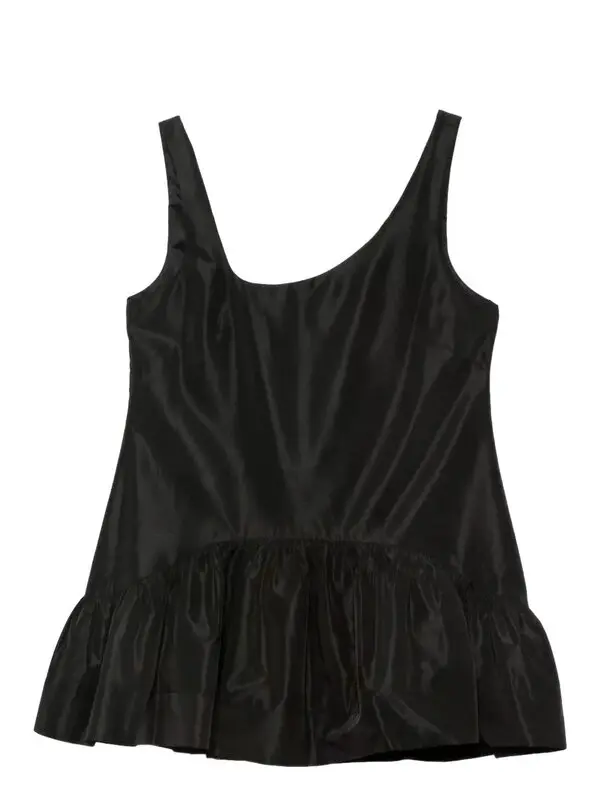 Simone Rocha Asymmetric Neck Ruffled Top - Black