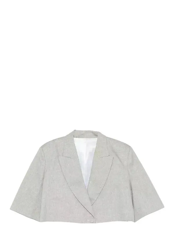 PT TORINO Cropped Short-sleeve Jacket - Grey