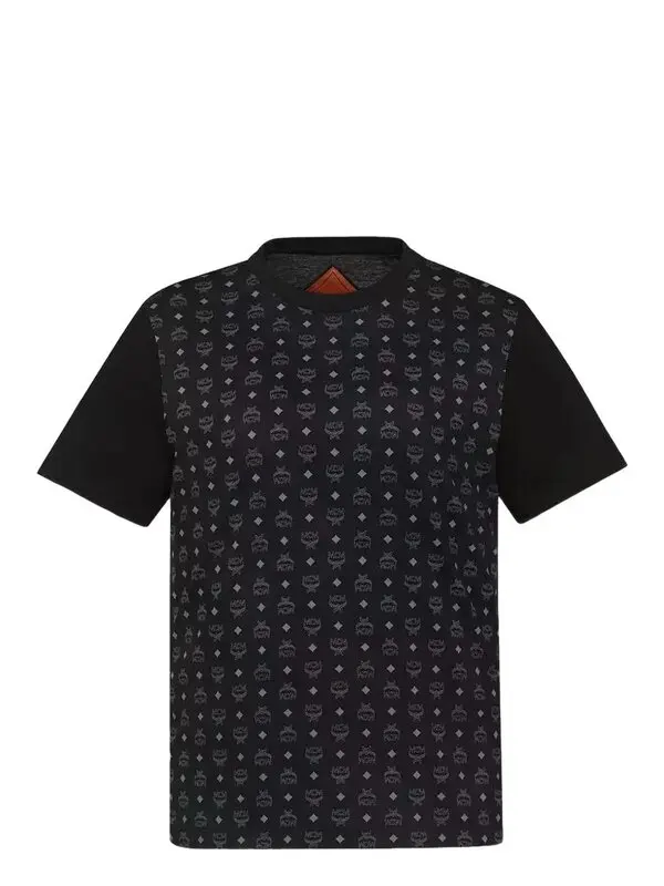 Mcm Monogram Print Panelled T-shirt - Black