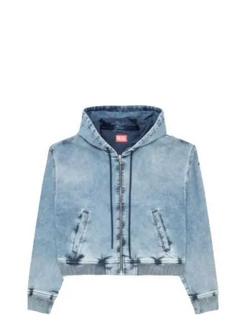 DIESEL® De-giri-crop Jogg Zipped Hoodie - Light Blue