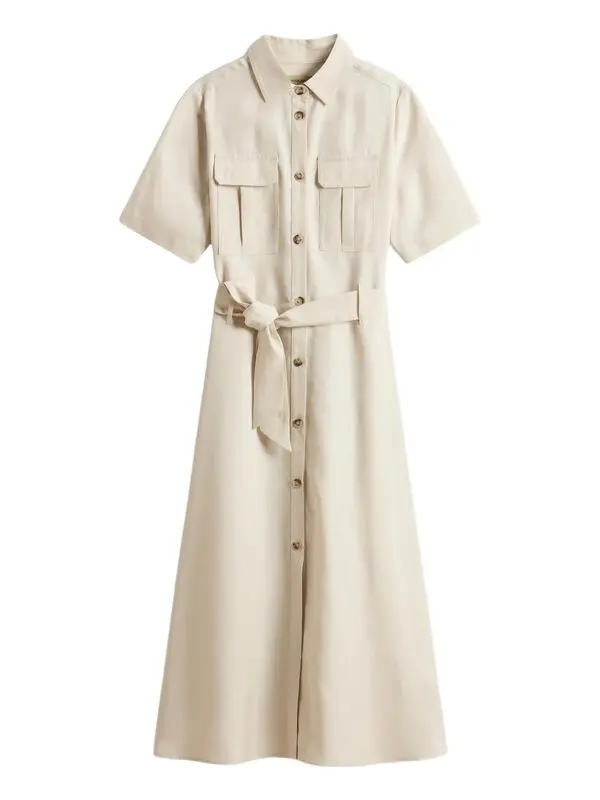 Woolrich Belted Shirt Dress - Light Oak