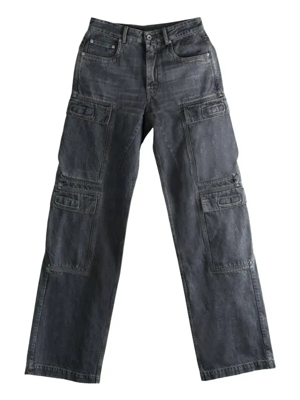 Rick Owens Denim Cargo Trousers - Black
