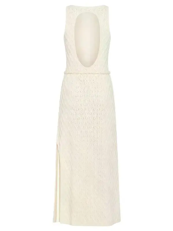 DEVON Braided Belt Maxi Dress - White