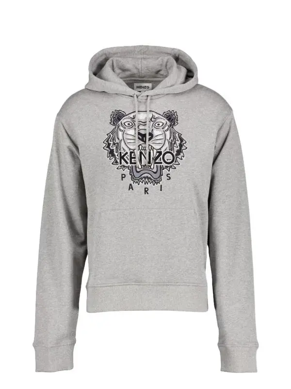 Kenzo Varsity Tiger Logo Hoodie - Gray