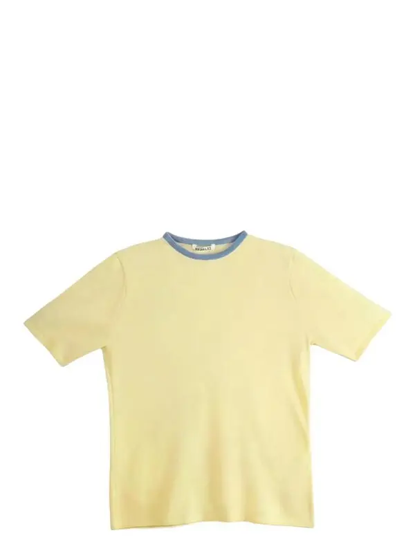 Auralee Contrast-trim Raglan Sleeve T-shirt - Yellow