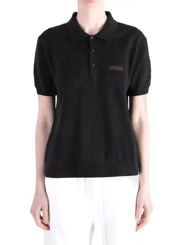 Givenchy Logo-patch Polo Shirt - Black