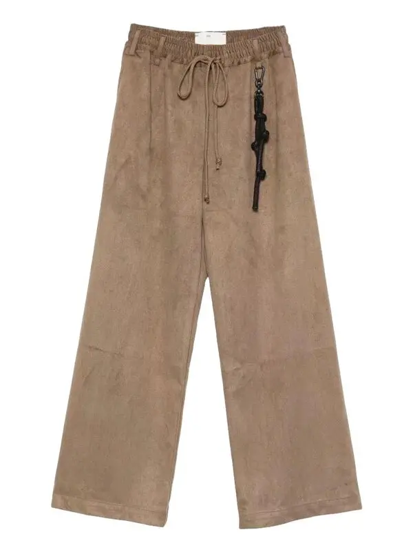 SONG FOR THE MUTE Drawstring-waist Wide-leg Trousers - Brown