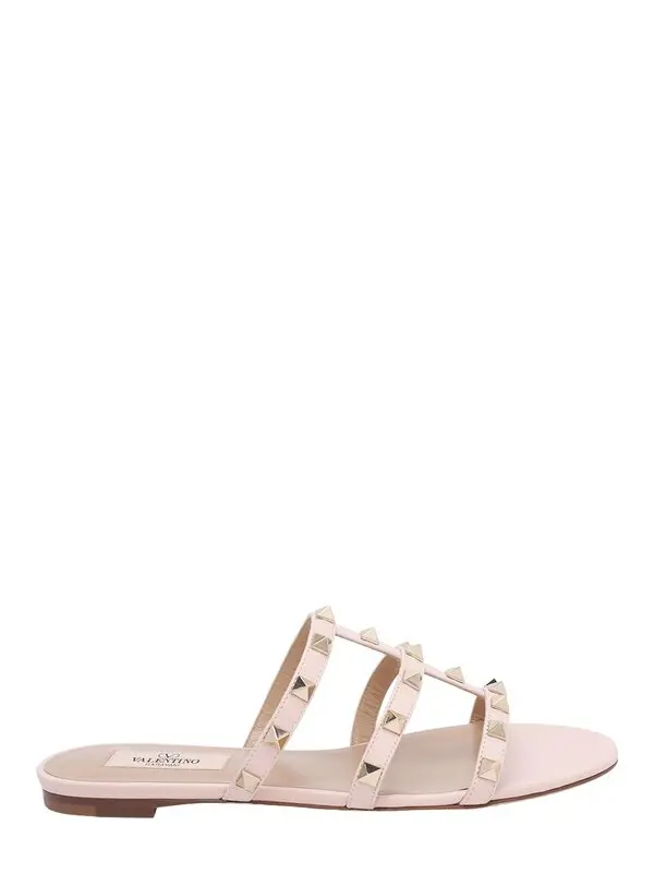 Valentino Garavani Studded Flat Sandals - Pink