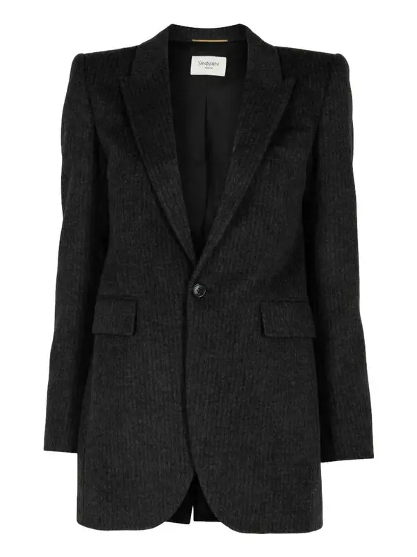 Saint Laurent Single-breasted Blazer - Grey