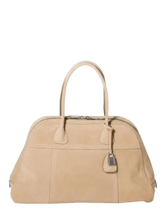 Miu Miu Suede Handbag - Off White