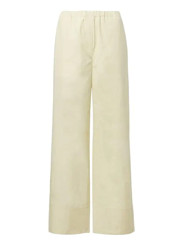 TOTEME Cotton Poplin Wide-leg Pants With Drawstring Cuffs - Yellow
