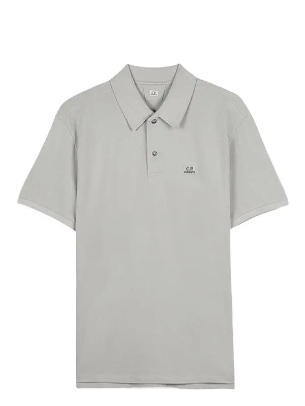 C.P. COMPANY Logo-embroidered Polo Shirt - Gray