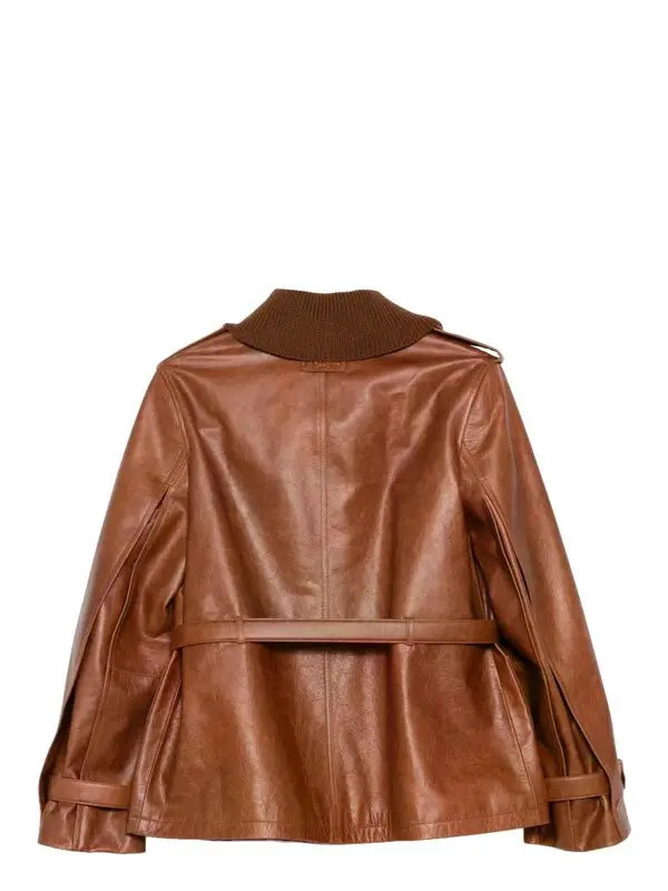 Ports 1961 Belted Leather Jacket - Brown