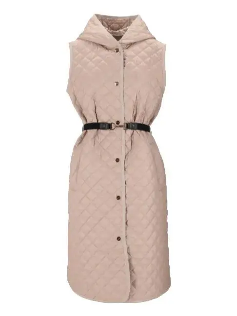 Max Mara Hooded Quilted Gilet - Nude